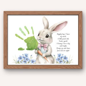 Easter Handprint Art Craft, Easter Bunny Spring Handprint, DIY ...