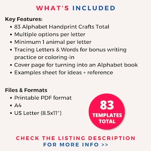 ABC A-Z Alphabet Handprint Book Printable, Alphabet Handprint Craft Art ...