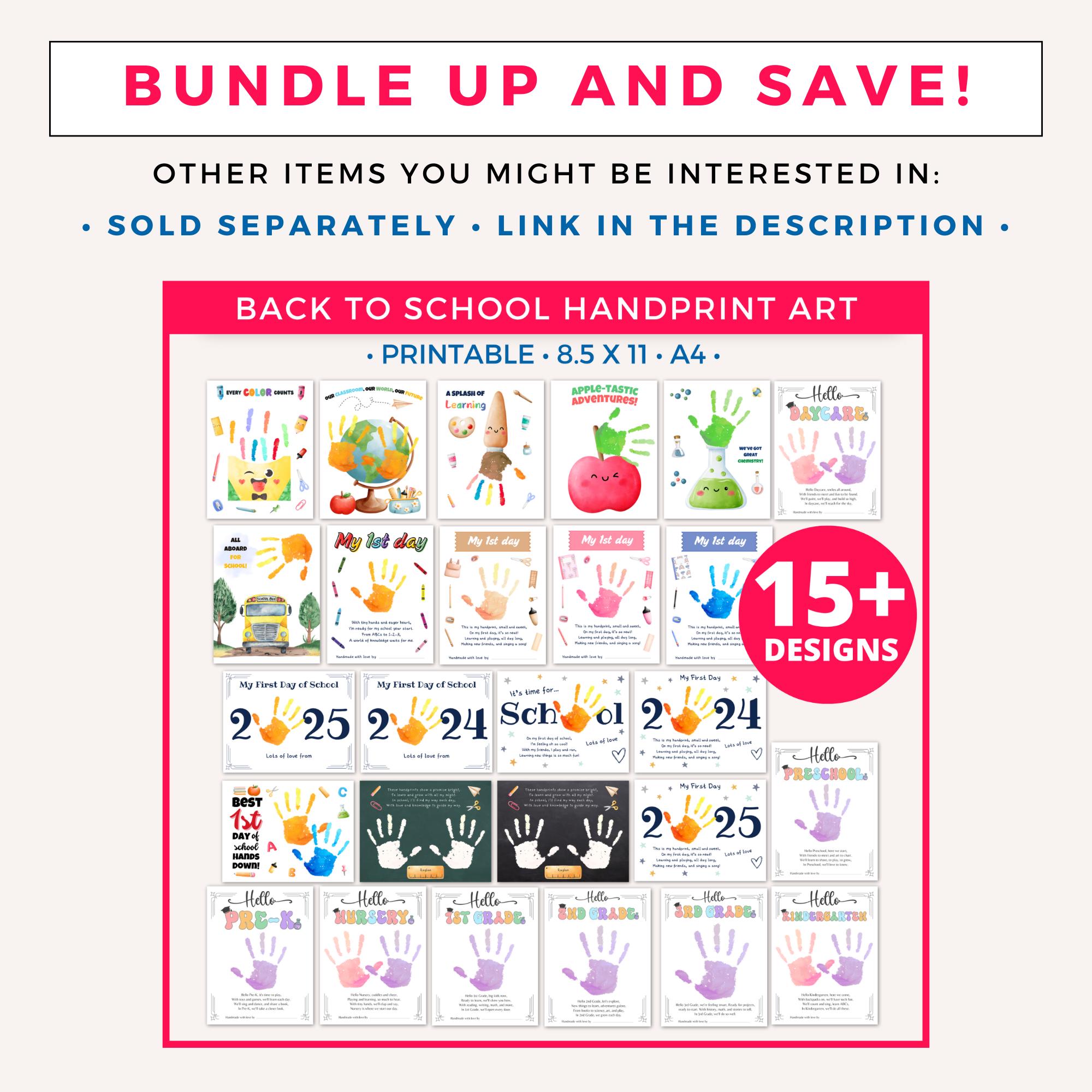 Fingerprint Crayons, Handprint Printable Craft, Back to School ...