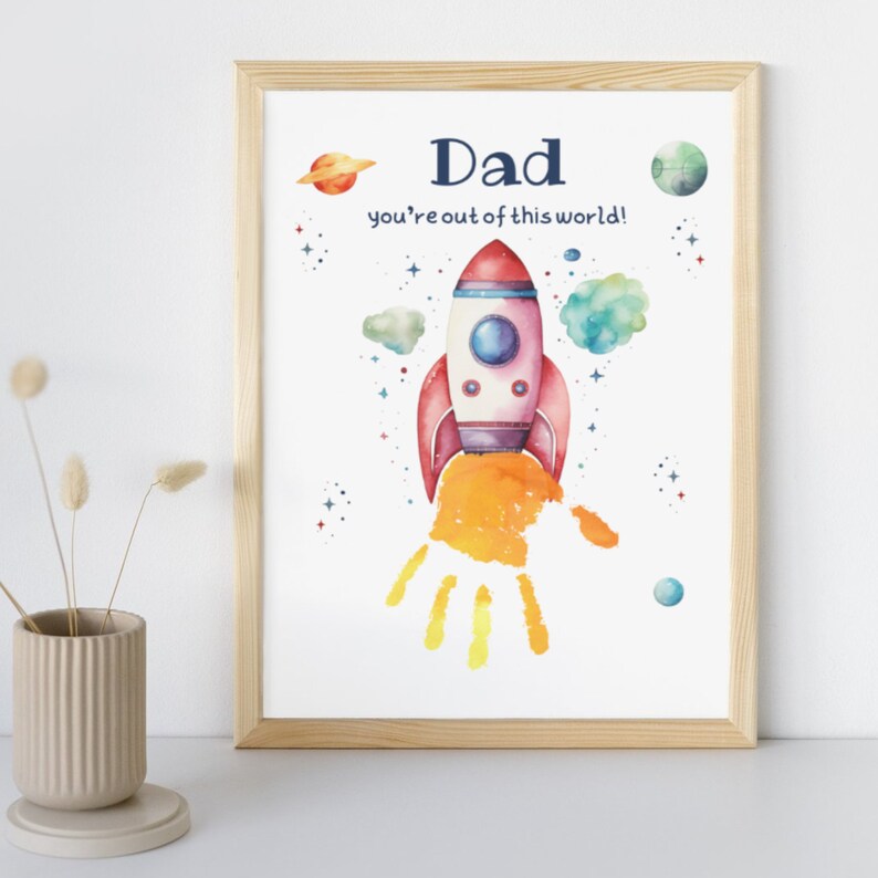 Fathers Day Printable Handprint Craft, Fathers Day Handprint Art DIY ...