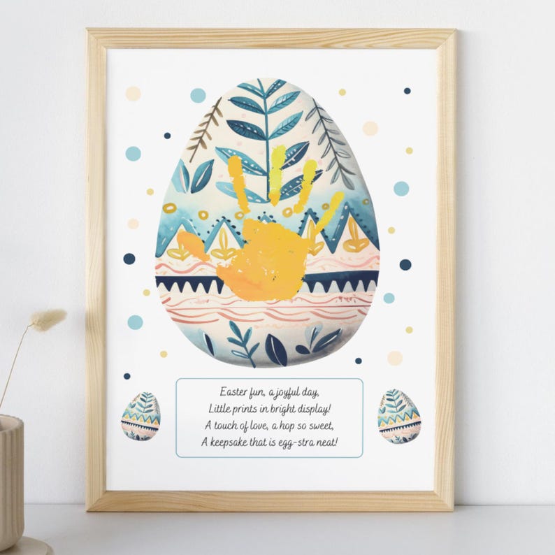 Easter Handprint Art, DIY Printable Craft for Kids, Toddler Keepsake ...