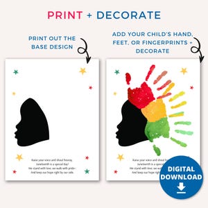 Juneteenth Handprint Printable Craft, Juneteenth Handprint Art, June ...