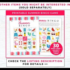 Summer Bingo Cards, Coloring Printable Summer Activities for Kids ...
