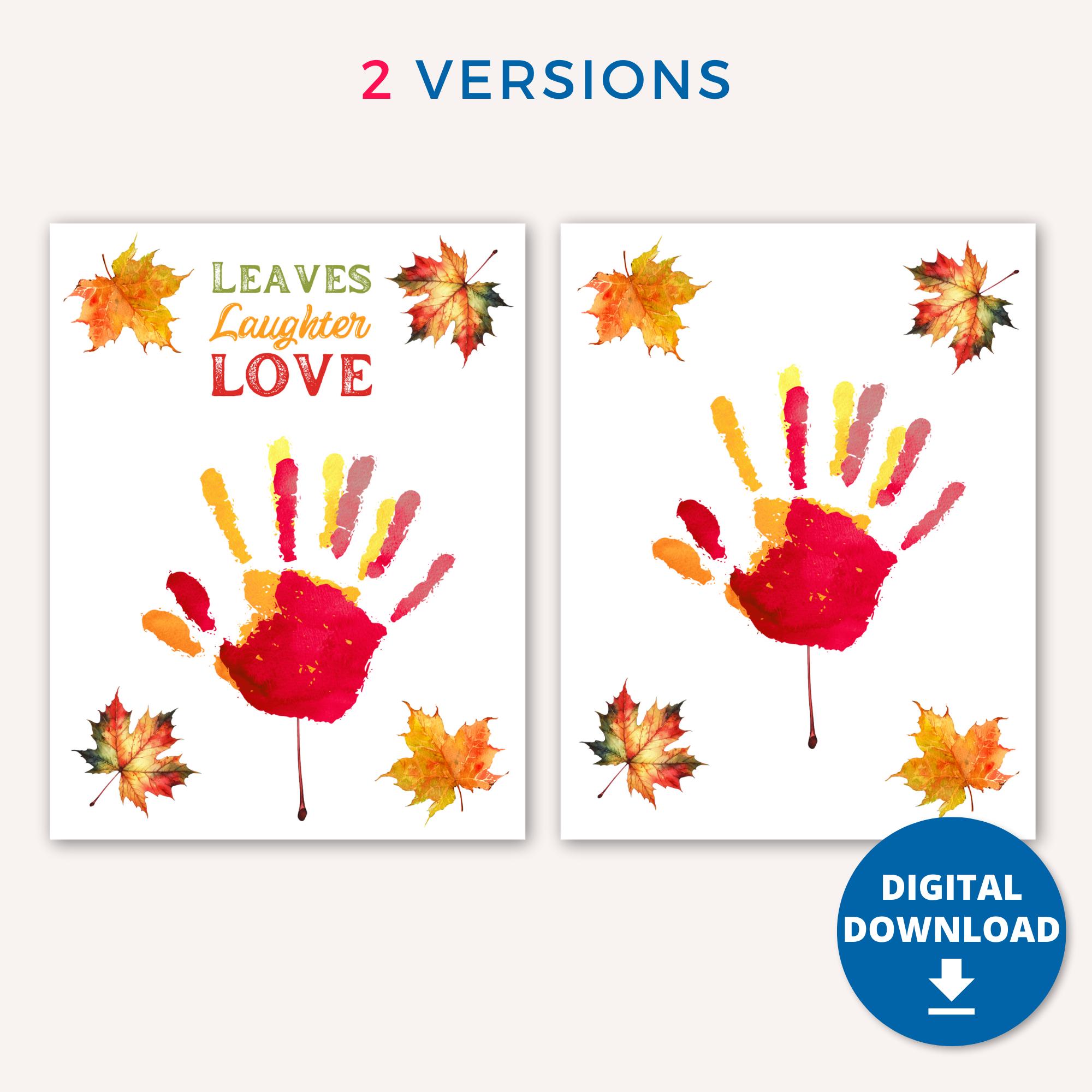 Fall Handprint Art, Fall Handprint Craft Printable for Kids Toddler ...