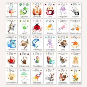 ABC A-Z Alphabet Handprint Book Printable, Alphabet Handprint Craft Art ...