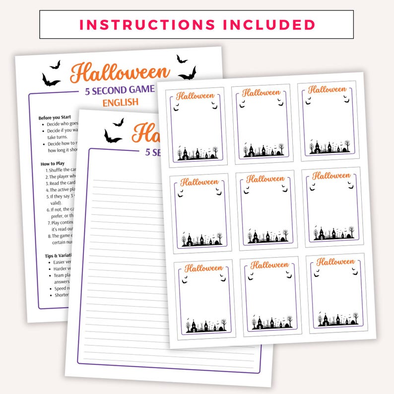 Halloween 5 Second Game, Halloween Party Game for Kids Adults ...