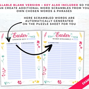 Easter Word Scramble Game, Easter Party Games, Printable Activity Games ...