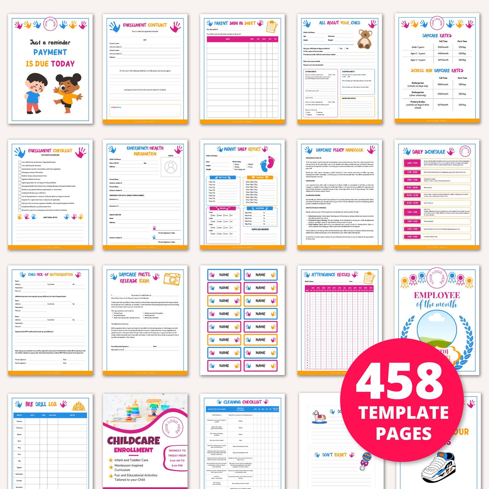 Daycare Starter Kit, Daycare Forms, Daycare Contract Template ...