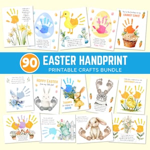 90 Easter Handprint Art Bundle, Easter Bunny Handprint Craft for Kids ...
