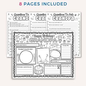 All About My Grandpa Fathers Day Printable, All About Grandpa Printable ...