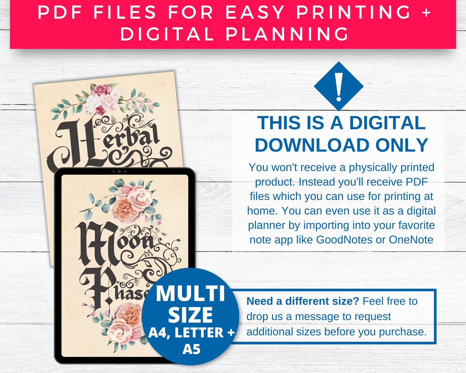 Witch Planner Dividers for Book of Shadows Grimoire Pages, Digital ...