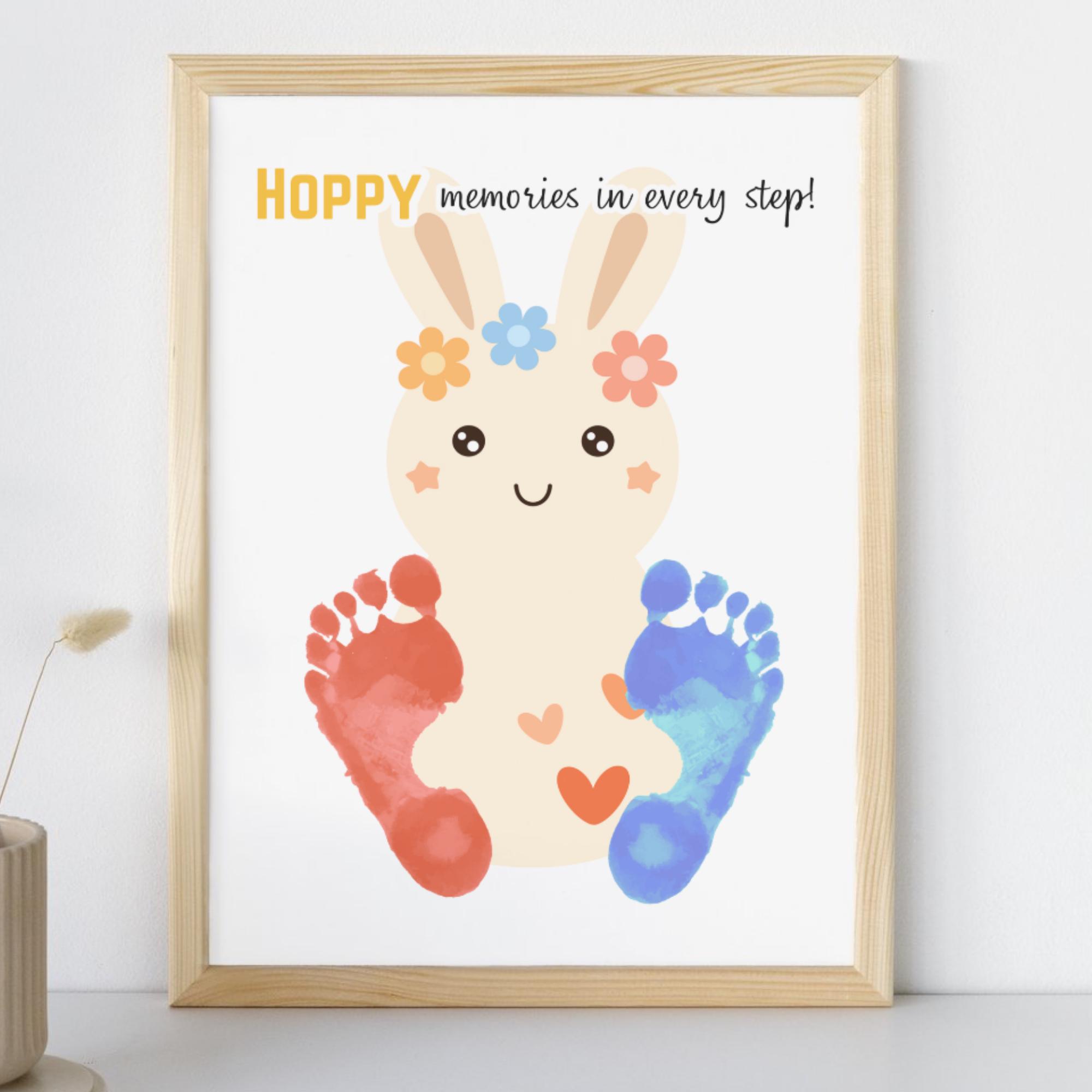 Easter Footprint Art Craft, Easter Bunny, Spring Handprint Art, DIY ...