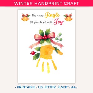 Christmas Handprint, Christmas Printable Handprint Craft Art, Christmas ...