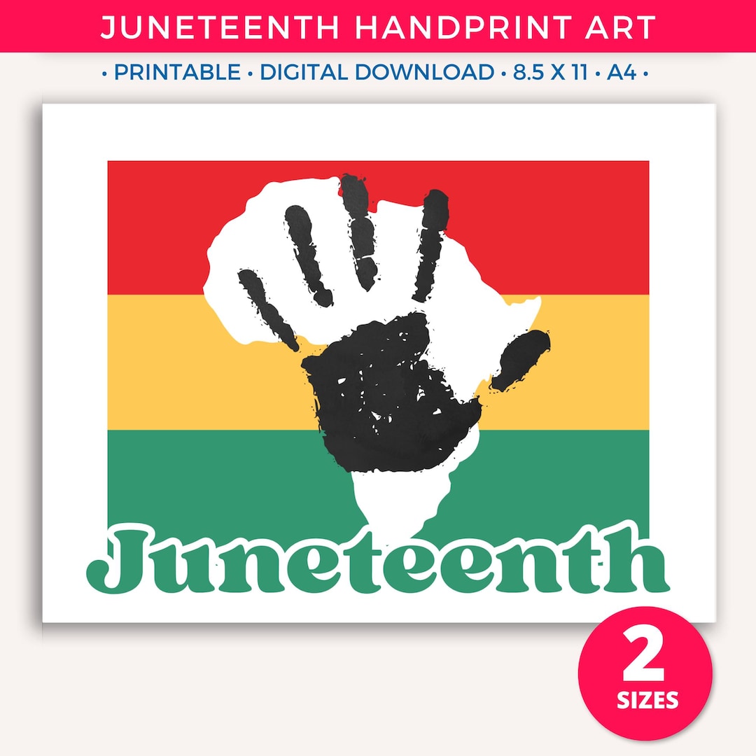 Juneteenth Handprint Printable Craft, Juneteenth Handprint Art, June ...