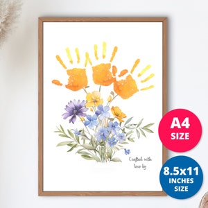 Spring Handprint Art Bundle, Flower Handprint Bouquet Printables ...