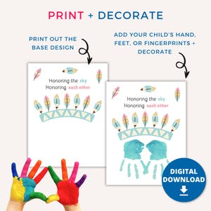 Native American Handprint Crafts Art for Kids, Native American Heritage ...