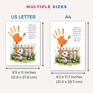 Easter Handprint Craft, Printable Easter Bunny Handprint Art for Kids ...