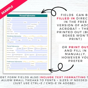 Fillable Family in Case of Emergency Binder Printable, Death Binder ...
