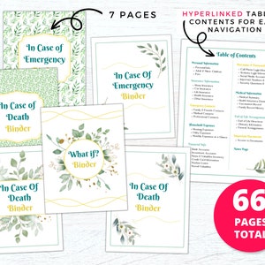 Fillable Family in Case of Emergency Binder Printable, Death Binder ...