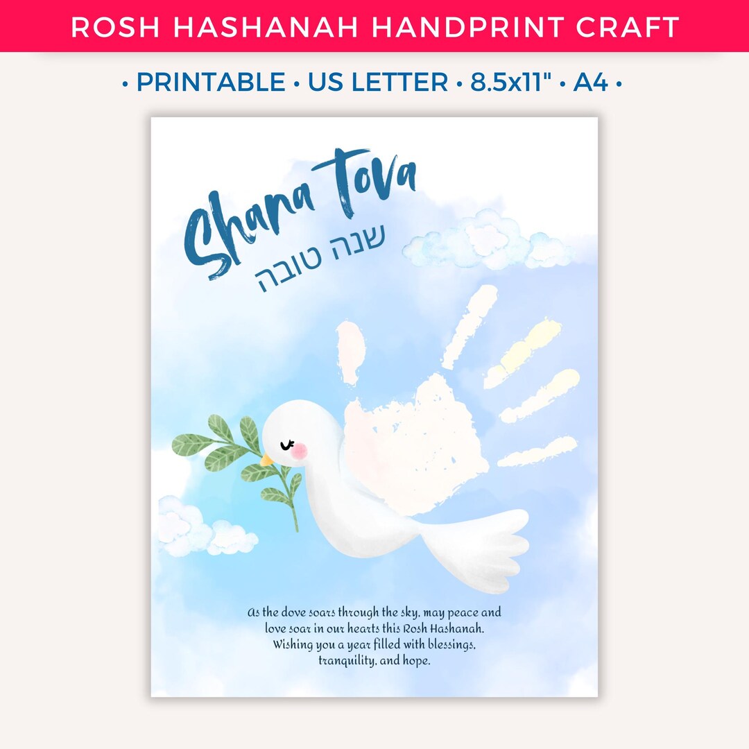 Rosh Hashanah Handprint Printable Craft, Shana Tova Handprint Art ...
