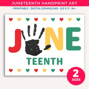 Juneteenth Handprint Printable Craft, Juneteenth Handprint Art, June ...