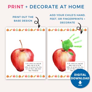 Thanksgiving Handprint Craft, Thanksgiving Handprint Art Printable for ...