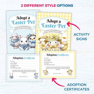 Easter Adopt a Pet Party Favors Printables, Easter Pet Adoption Party ...