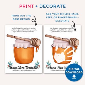 Rosh Hashanah Handprint Craft, Rosh Hashanah Printable Jewish New Year ...