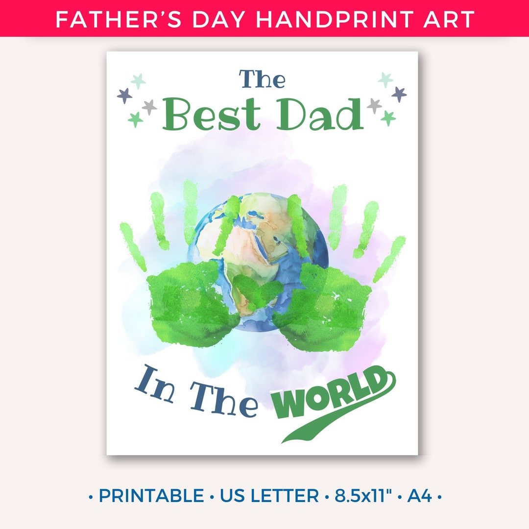 Fathers Day Handprint Printable Craft, Fathers Day Handprint Art Best ...