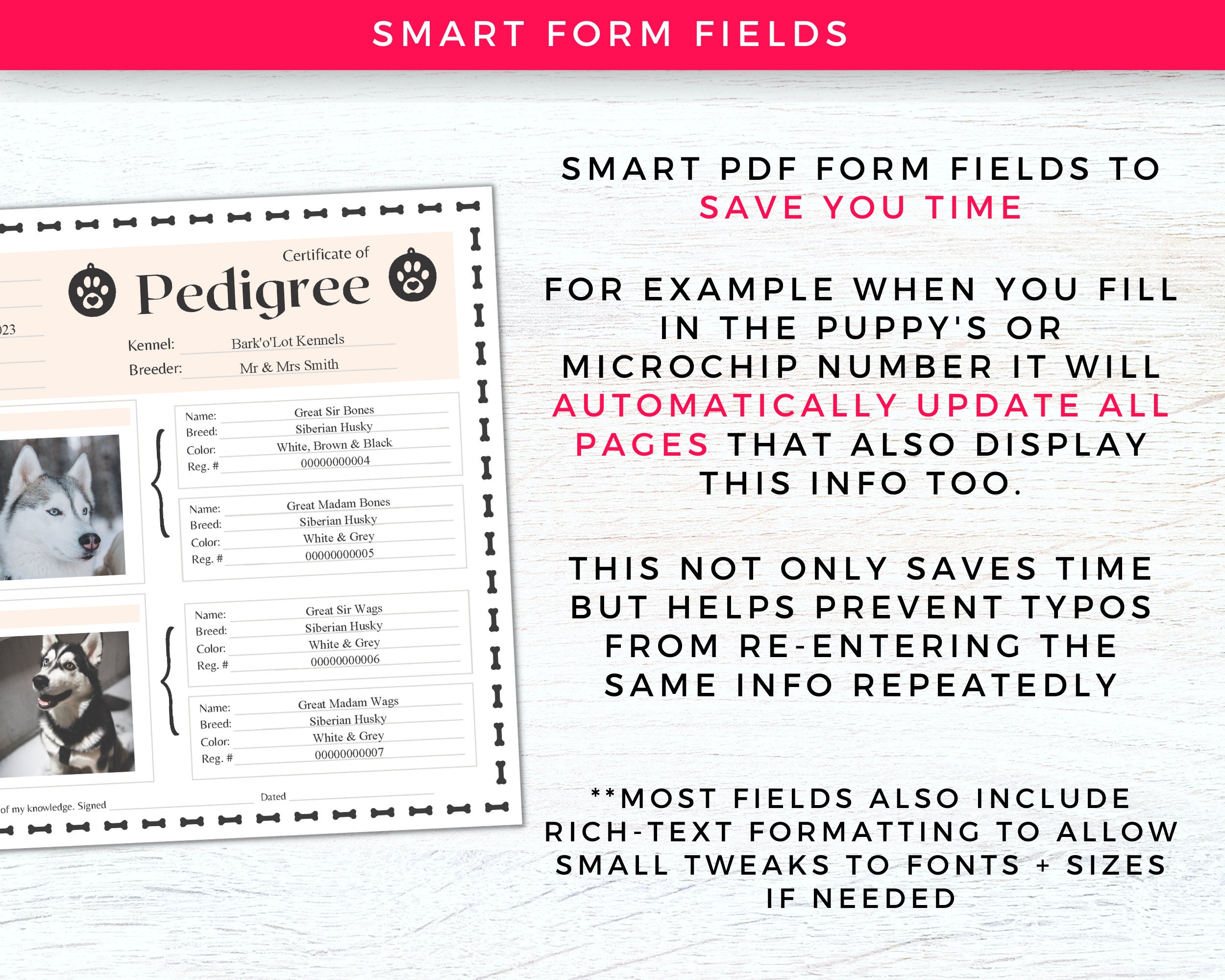 Puppy Pedigree Chart, Dog Pedigree Template Certificate, Dog Breeder ...