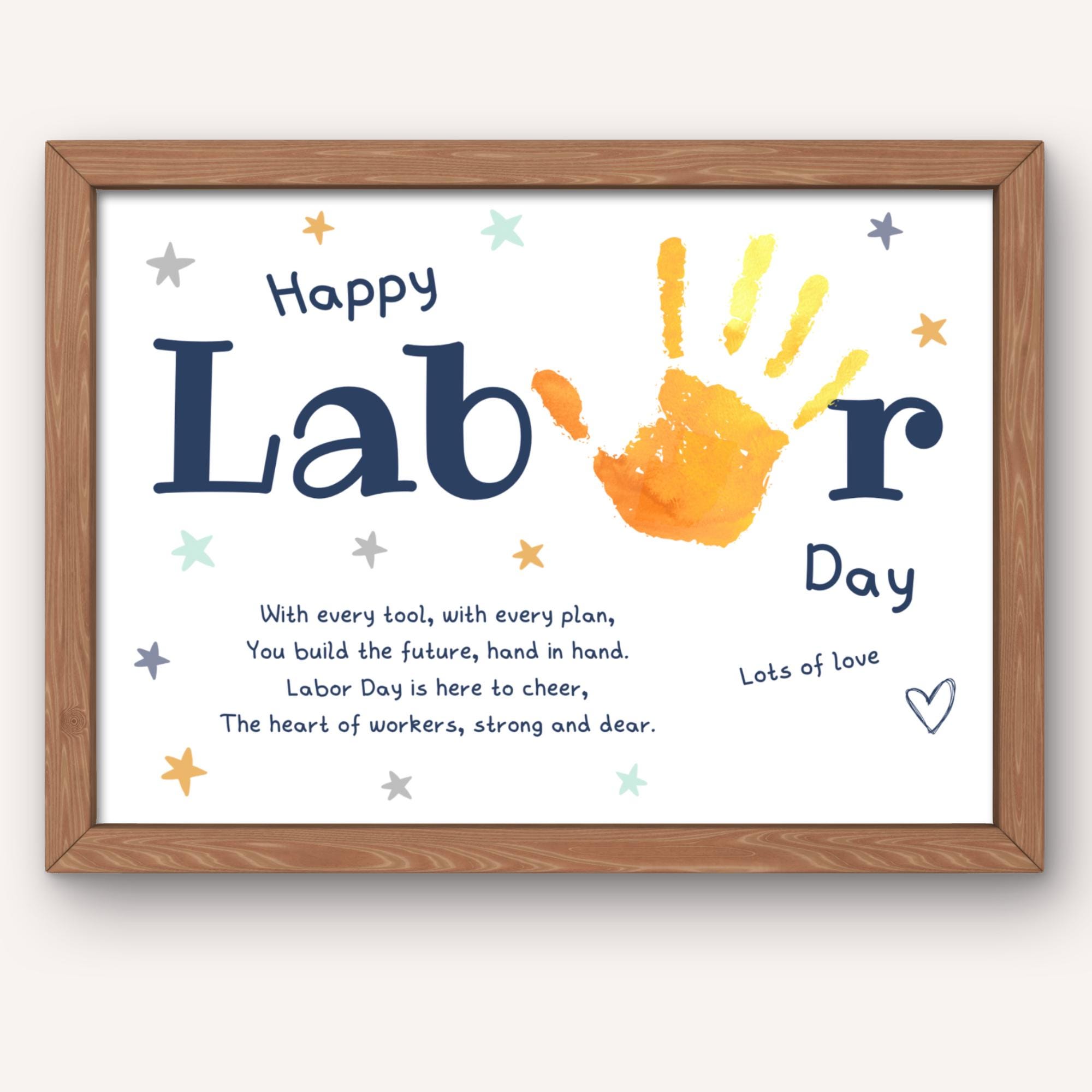 Labor Day Handprint Printable Craft, Labor Day Handprint Art, Patriotic ...