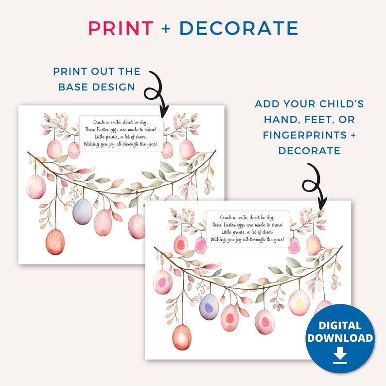 Easter Handprint Craft, Printable Easter Handprint Art for Kids Toddler ...