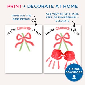 Valentine Day Handprint Printable Craft, Valentines Day Craft Activity ...