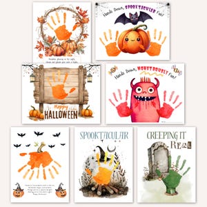 Halloween Handprint Craft Bundle, Fall Handprint Art Printable for ...