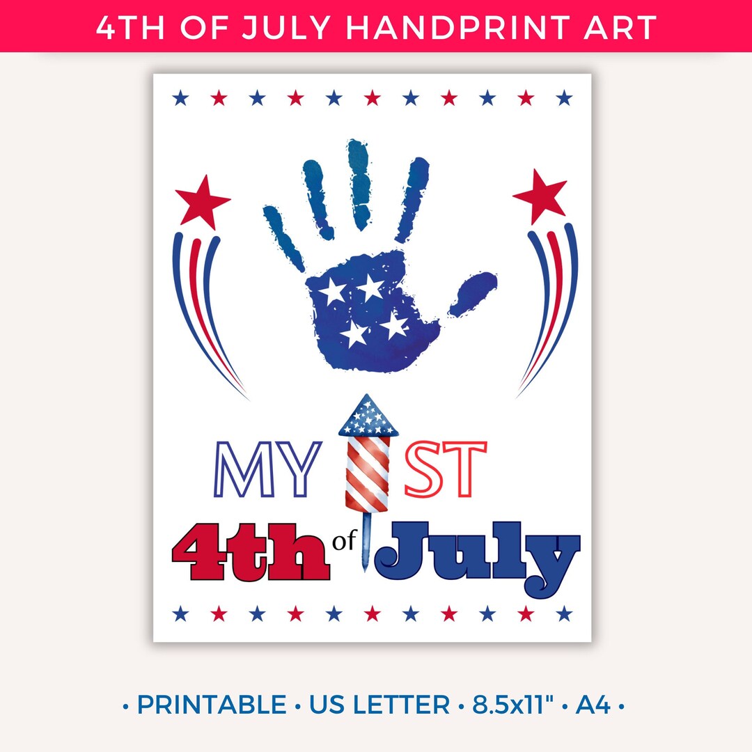 4th of July Handprint Printable Craft, 4th of July Handprint Art, My ...