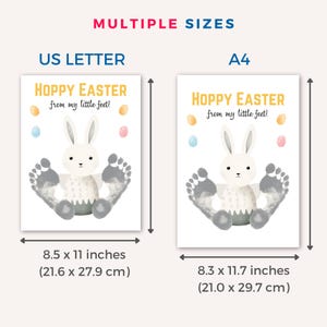 Easter Footprint Craft, Printable Easter Bunny Handprint Art for Kids ...