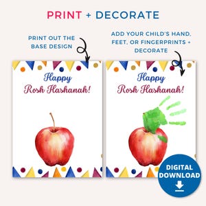 Rosh Hashanah Handprint Printable Craft, Shana Tova Handprint Art ...