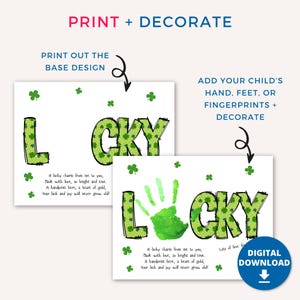 St Patricks Day Handprint Craft, Printable Handprint Art for Kids ...