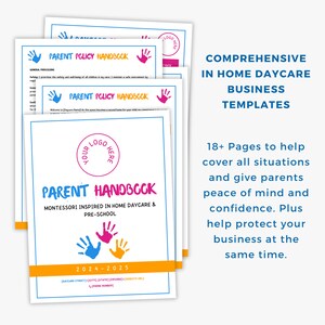 Home Daycare Parent Handbook Template, Editable Daycare Handbook ...
