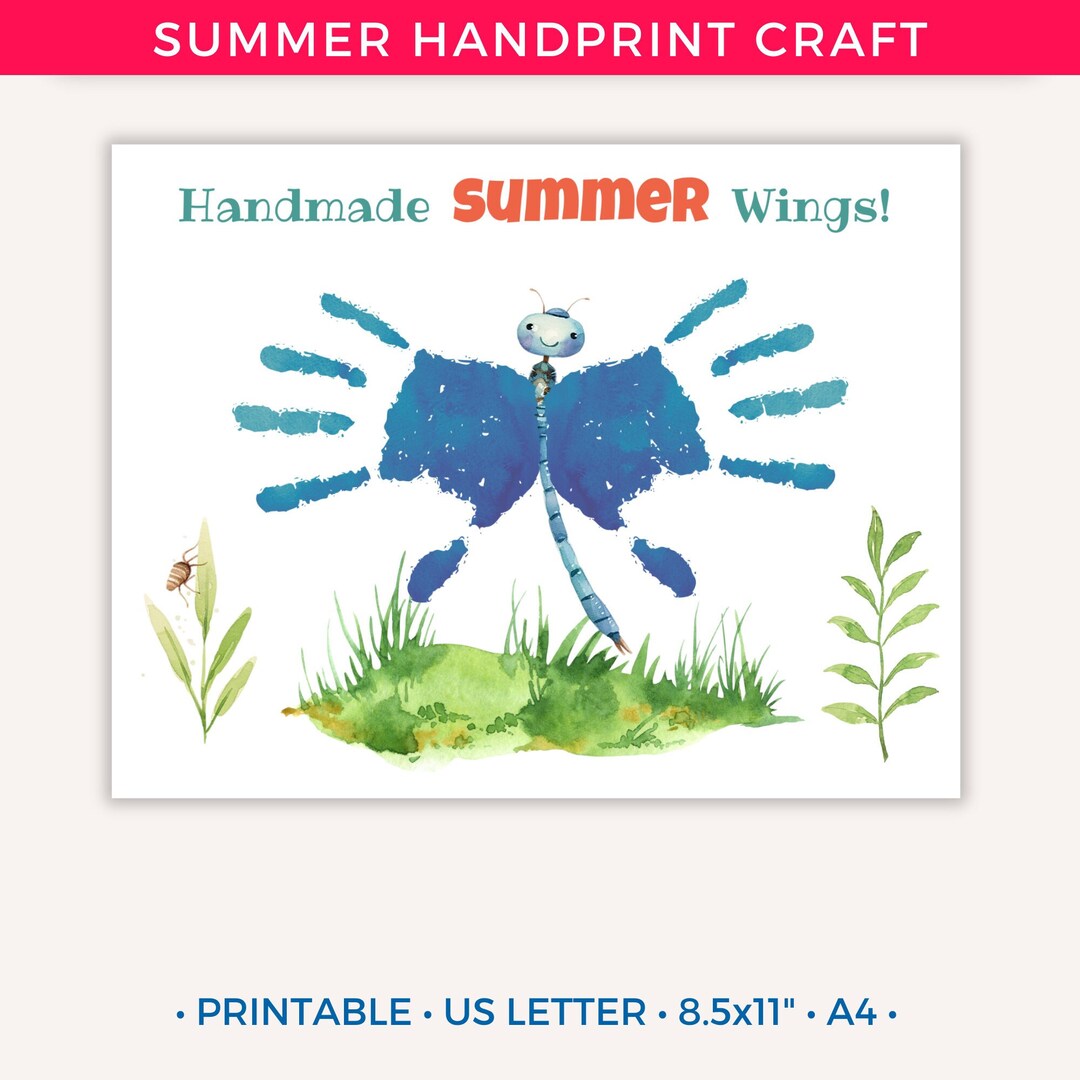 Summer Handprint Printable Craft, Summer Handprint Art, Summer Crafts ...