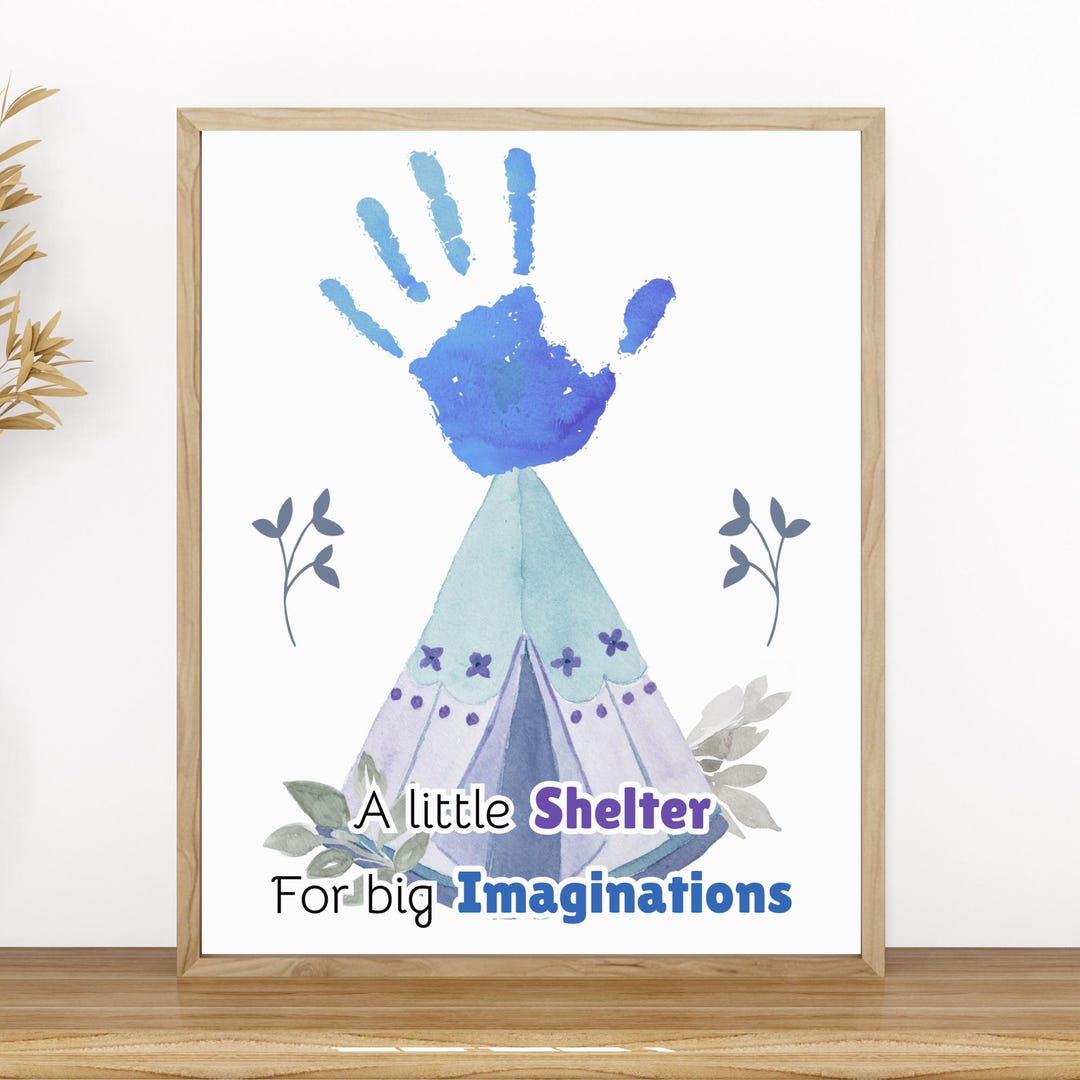 Native American Tipi Handprint Crafts Art for Kids, Native American ...