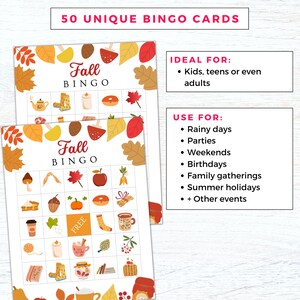 Fall Bingo Printable Cards, Family Thanksgiving Bingo, Autumn Games for ...