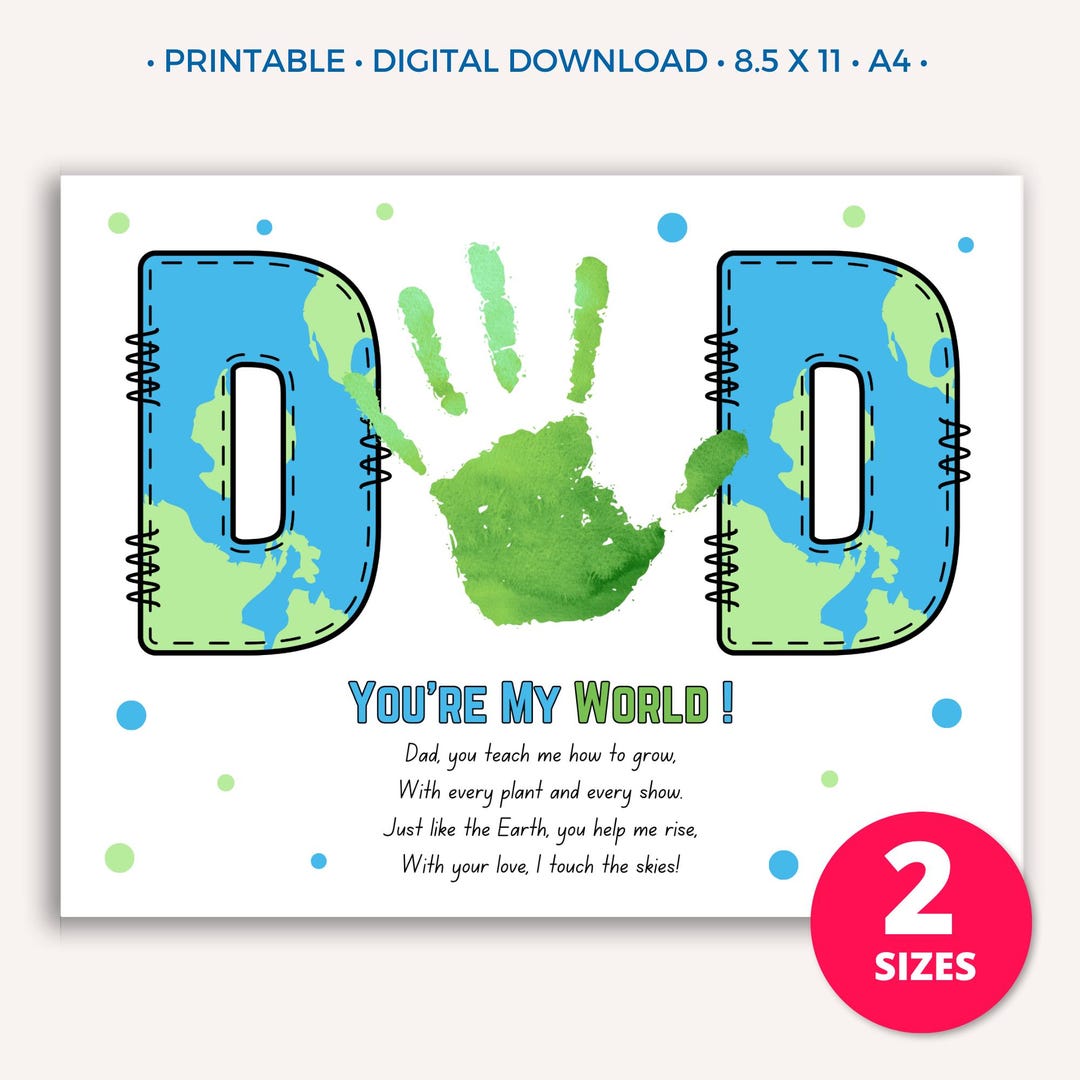 Fathers Day Handprint Printable Craft, Fathers Day Handprint Art, My ...