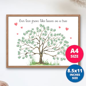 Printable Mothers Day Fingerprint Tree Wall Art, Thumbprint Handprint ...