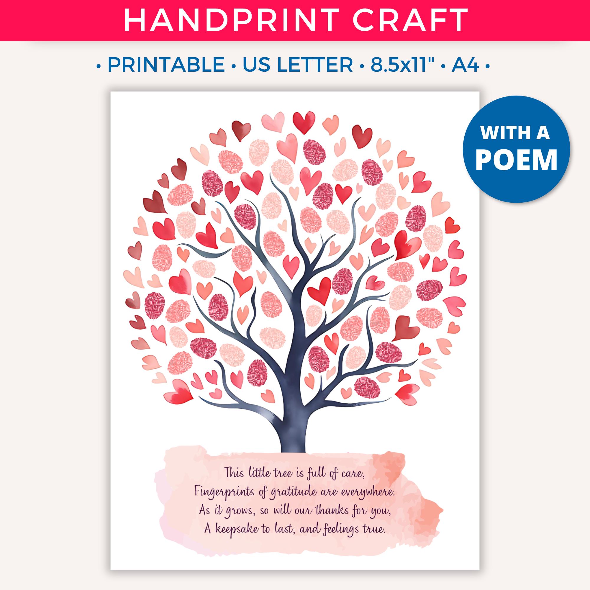 Teacher Appreciation Handprint Art, Printable Teacher Handprint Gift ...