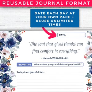 30 Day Gratitude Journal Printable Gratitude Journal Prompts, Gratitude ...