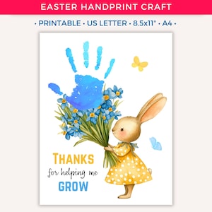 Easter Handprint Craft, Printable Easter Bunny Handprint Art for Kids ...