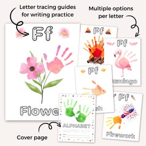 ABC A-Z Alphabet Handprint Book Printable, Alphabet Handprint Craft Art ...