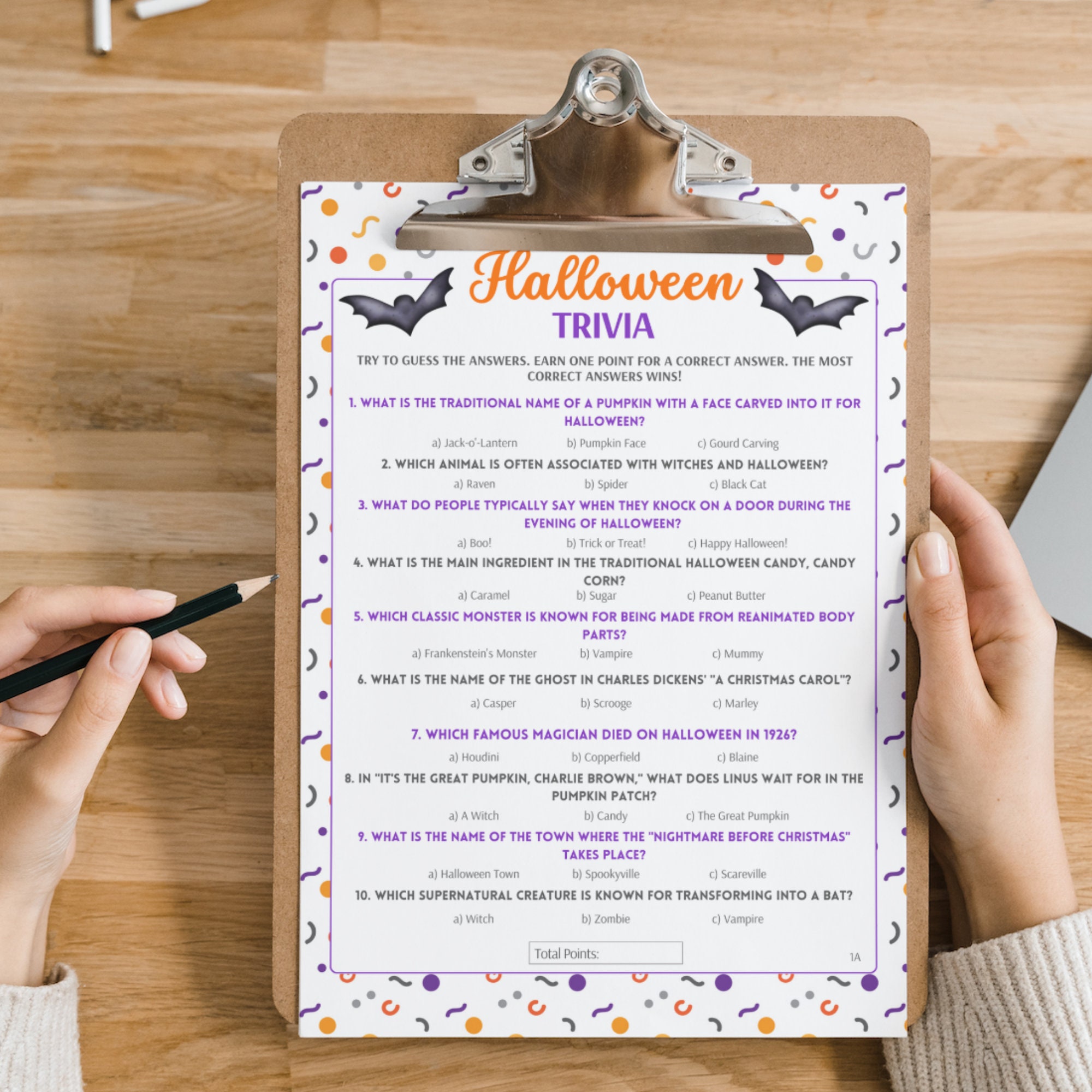 Halloween Trivia Games, Fun Printable Halloween Party Games, Kids Teen ...