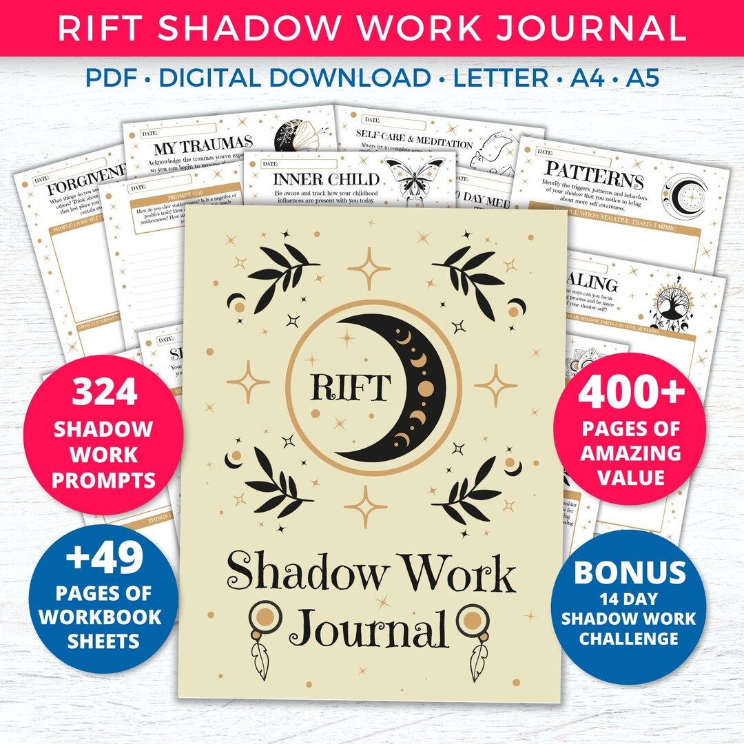 Shadow Work Journal and Workbook, Printable Digital Shadow Work Journal ...